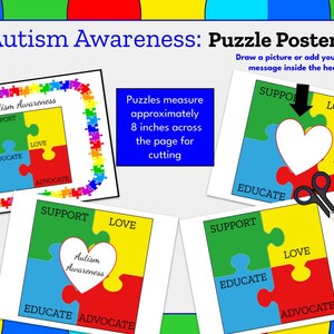 Autism Awareness Bulletin Board, Poster Set, Student Worksheet ...