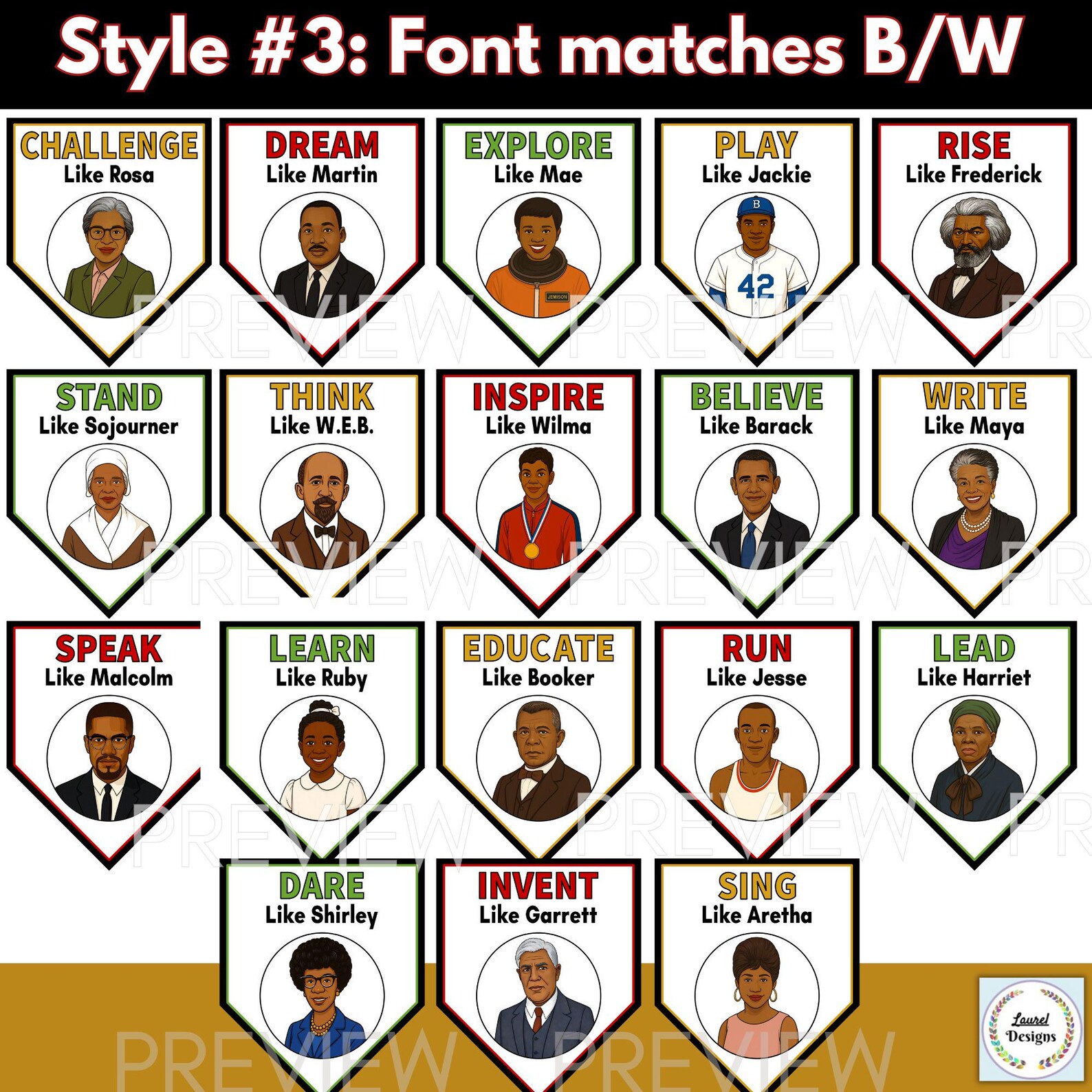 Black History Month Banners, Black History Month Pennants, Coloring ...
