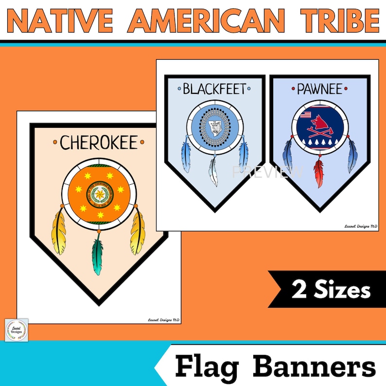 Native American Heritage Month Tribe Banners, Pennants, Flags, Bulletin ...