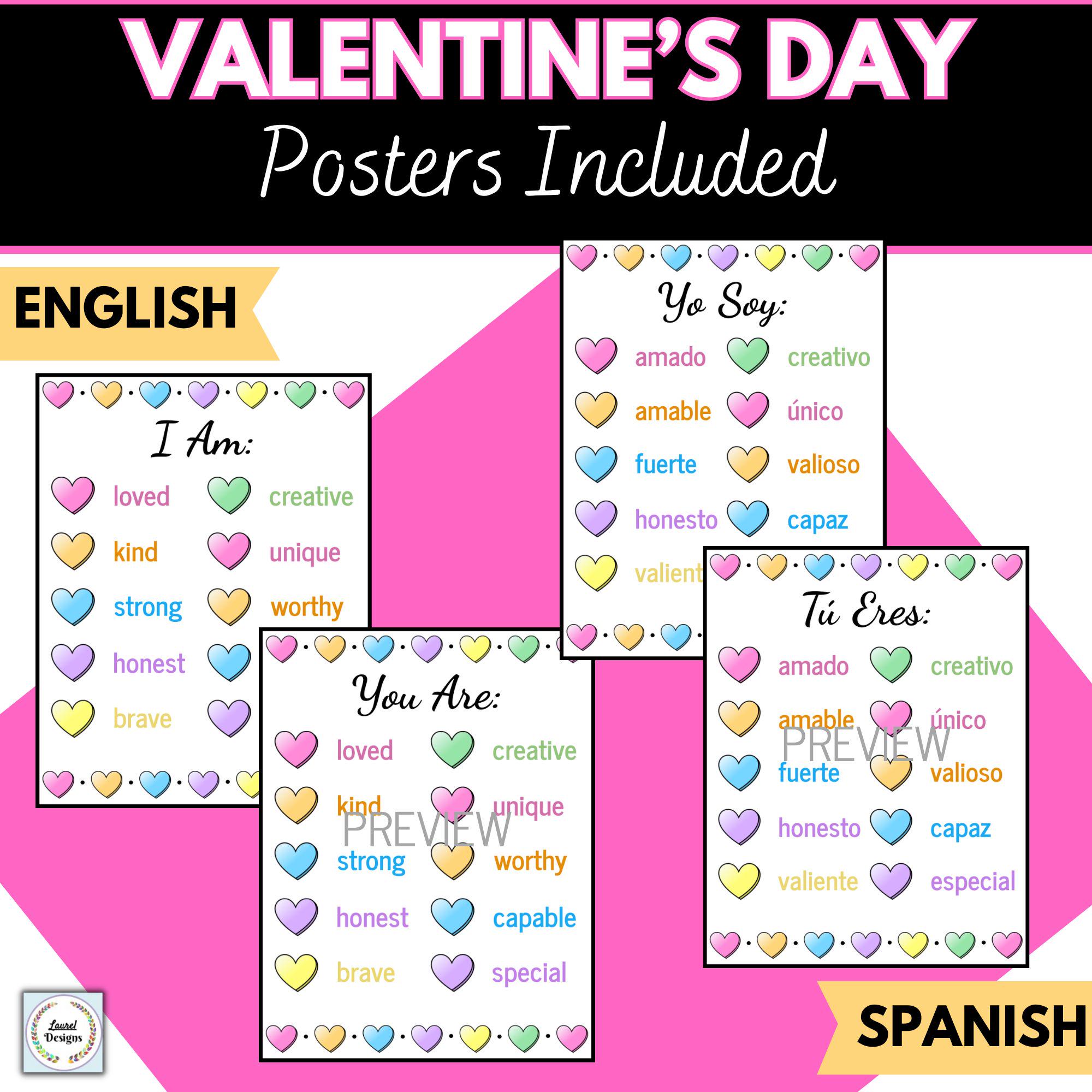 Valentine's Day Conversation Heart Affirmations, Candy Hearts, Bulletin ...