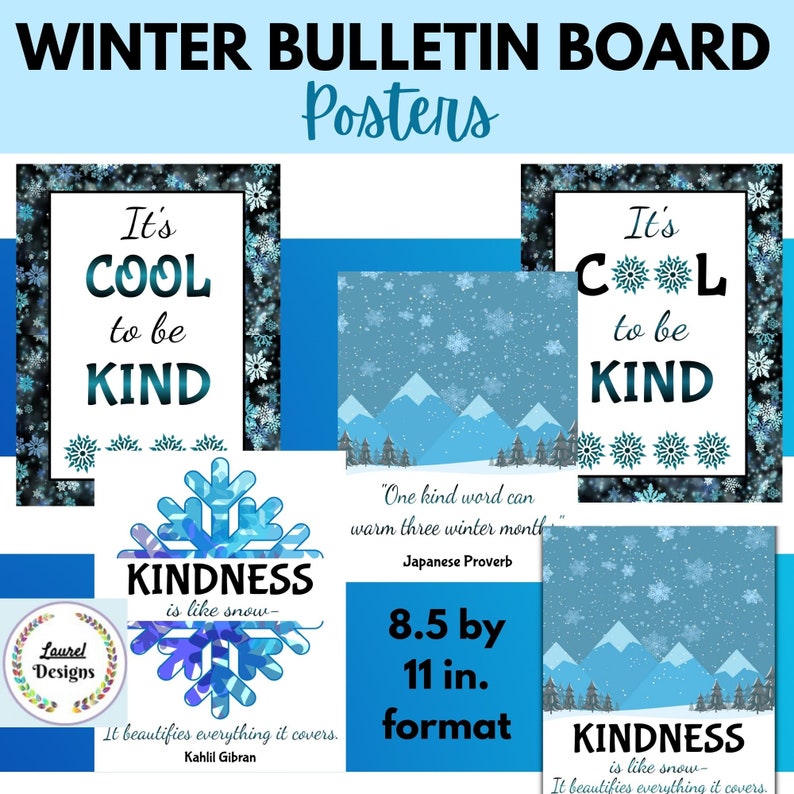 Winter-snowman Bulletin Board, Kindness Theme, It's Cool to Be Kind ...