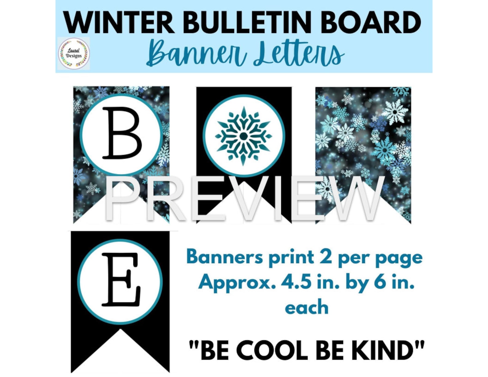 Winter-snowman Bulletin Board, Kindness Theme, It's Cool to Be Kind ...