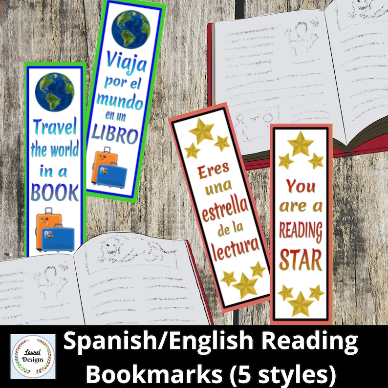 English/spanish/bilingual Reading Bookmarks- 5 Styles/ Ell/read Across ...