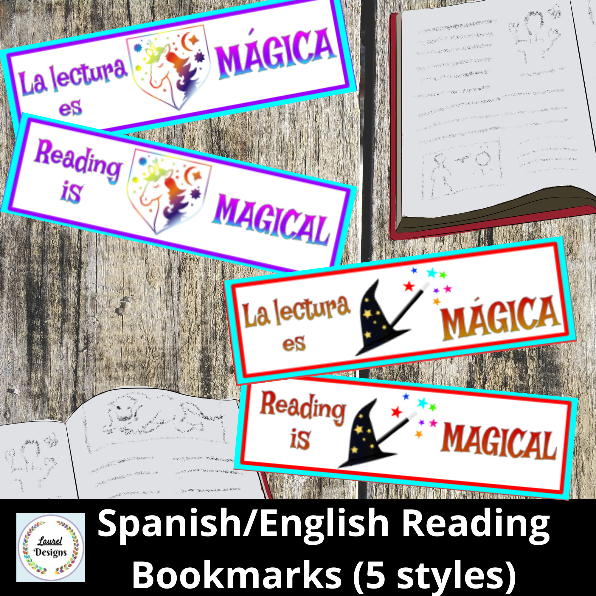 English/spanish/bilingual Reading Bookmarks- 5 Styles/ Ell/read Across ...