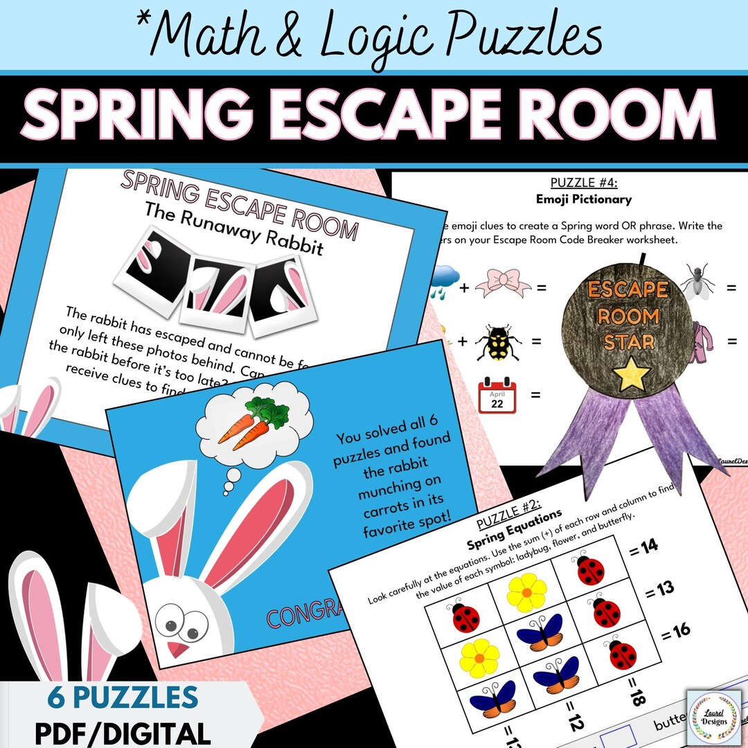 Spring Escape Room, Spring Break Escape Room, Math Puzzles, Logic ...