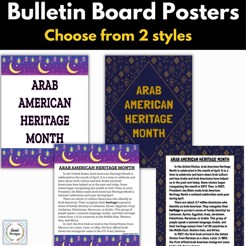 Arab American Heritage Month Flag Hearts Printables Set of 22, Bulletin ...