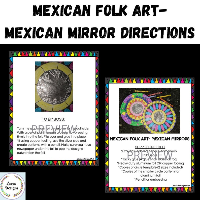 Mexican Mirror Craft Project, Hispanic Heritage Month, Cinco De Mayo ...