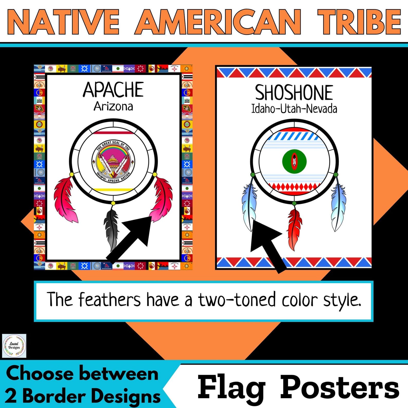 Native American Heritage Month Tribe Posters, Tribe Flags, Bulletin ...