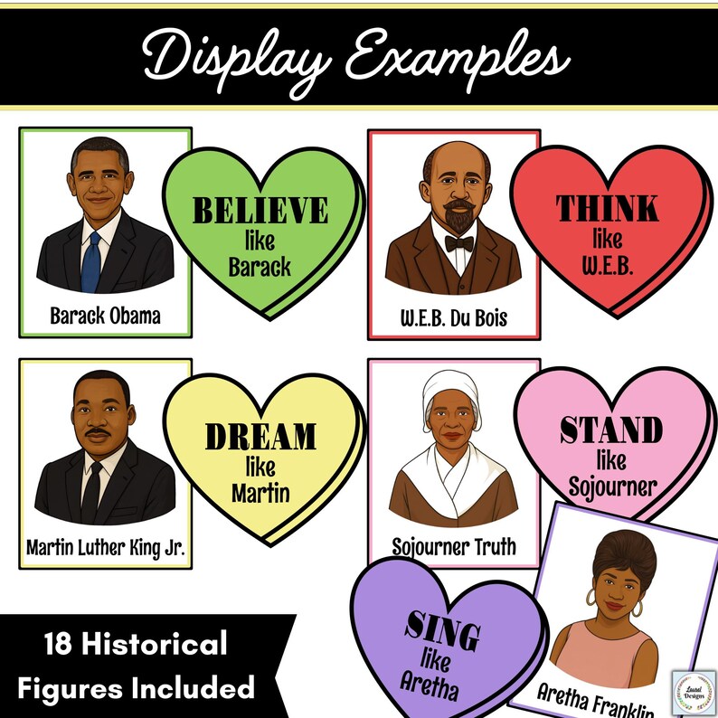 Black History Month Bulletin Board Kit, Black History Month Valentine's ...