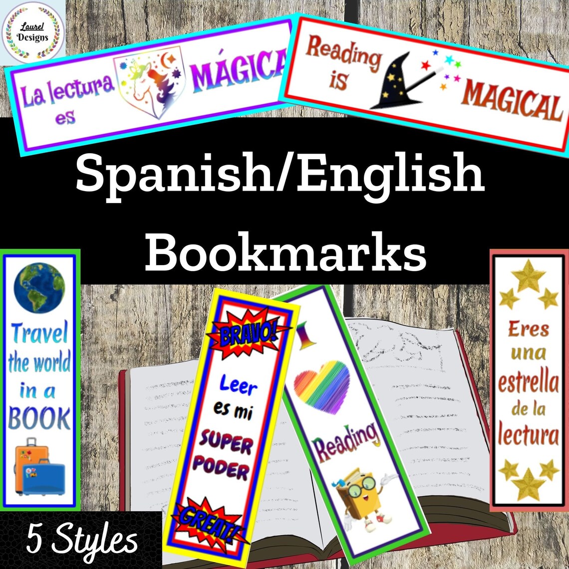English/spanish/bilingual Reading Bookmarks 5 Styles/ Ell/read Across ...