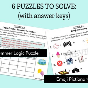 Summer Break Escape Room, Summer Escape Room, Last Day of School, End ...