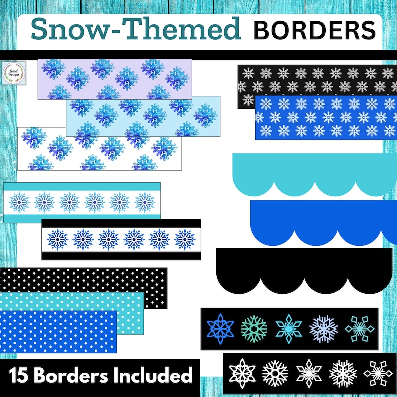 Printable Winter Bulletin Board Borders, Snowflake Borders, Snow ...