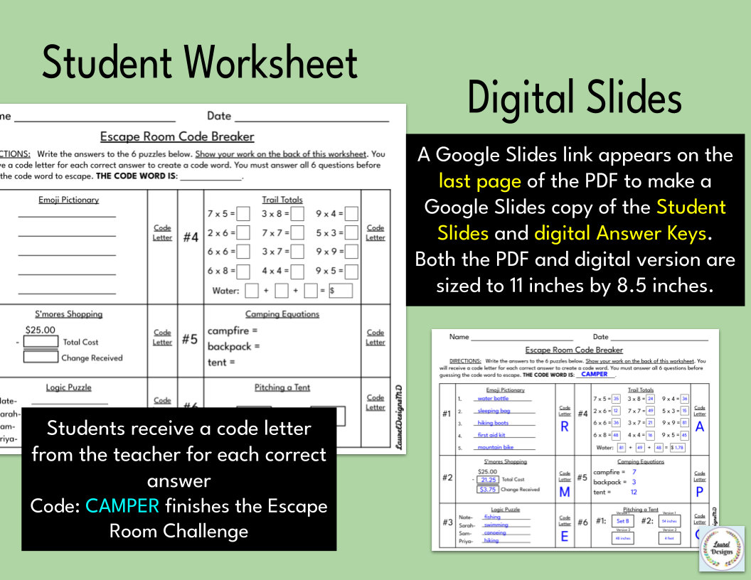 Camping Escape Room, Summer Escape Room, Summer School, Summer Camp ...