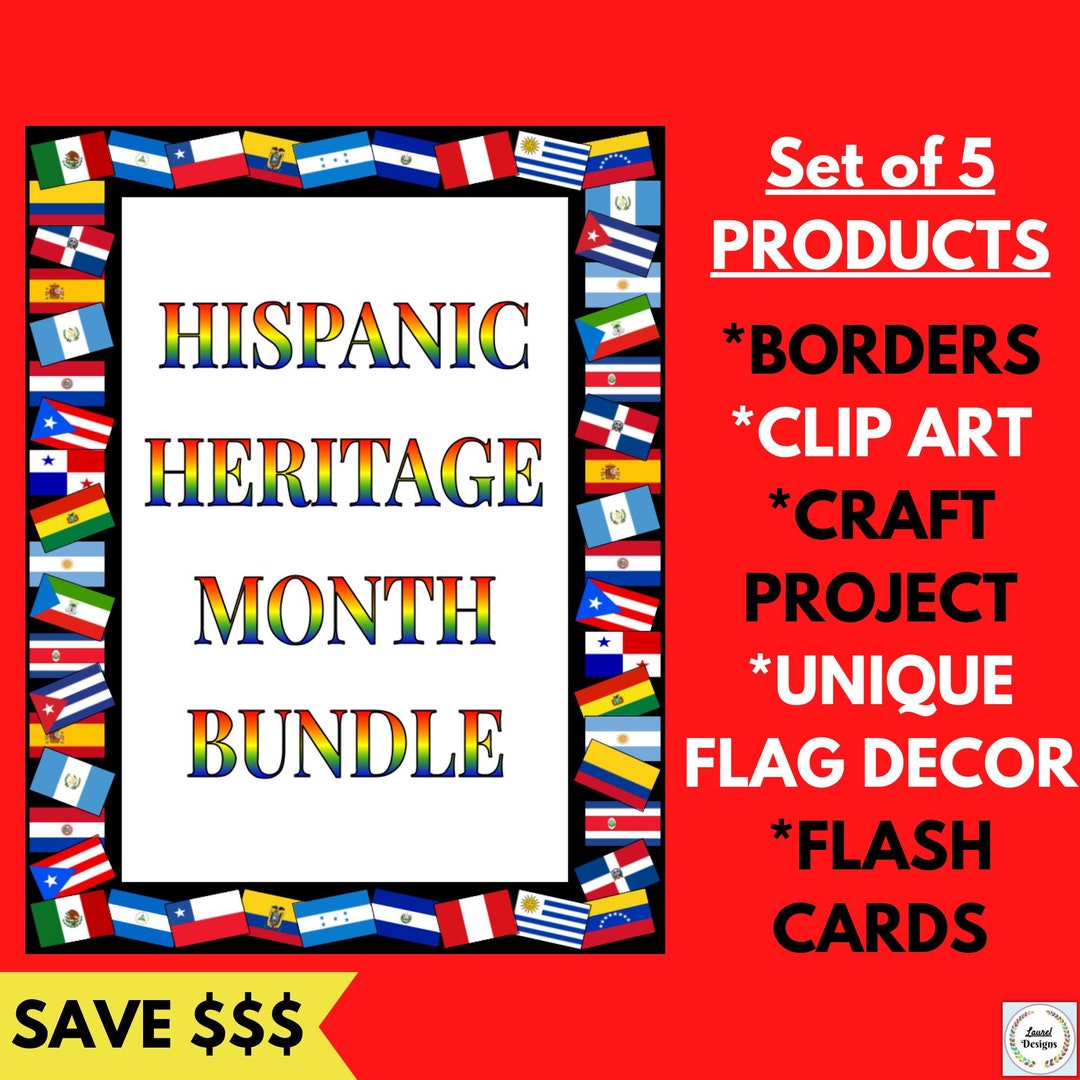 Hispanic Heritage Month Classroom Bundle, Bulletin Board Decor, Clip ...