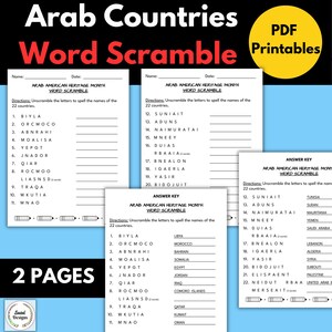 Printable Arab American Heritage Month Worksheets. Puzzles, Word Search ...