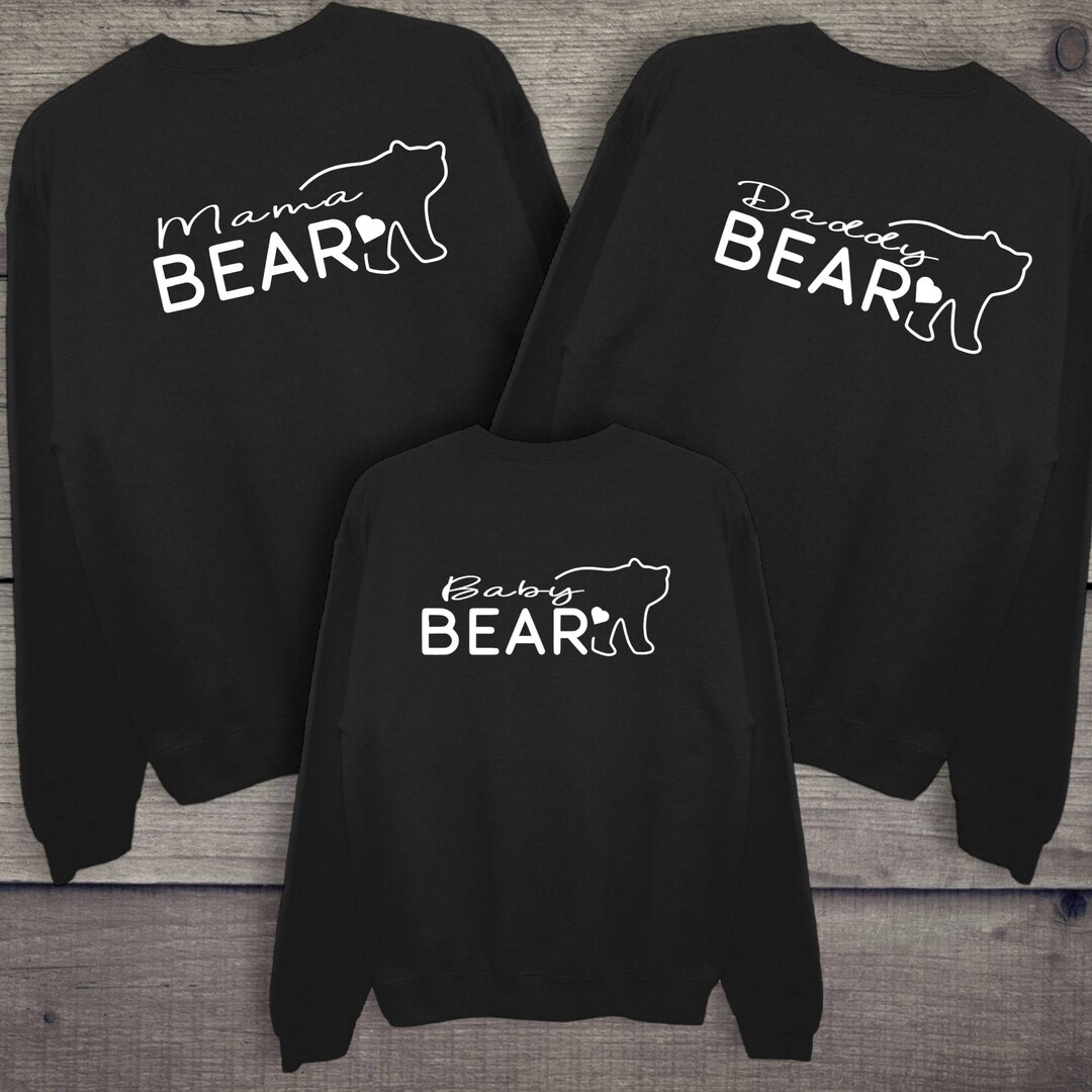 Mama Bear, Baby Bear, Daddy Bear Matching Jumpers / Sweatshirts. Maroon ...