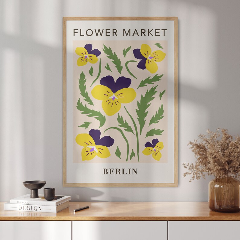 Set of 3 Flower Market Posters, Rome Print, Berlin Poster, Paris Flower ...