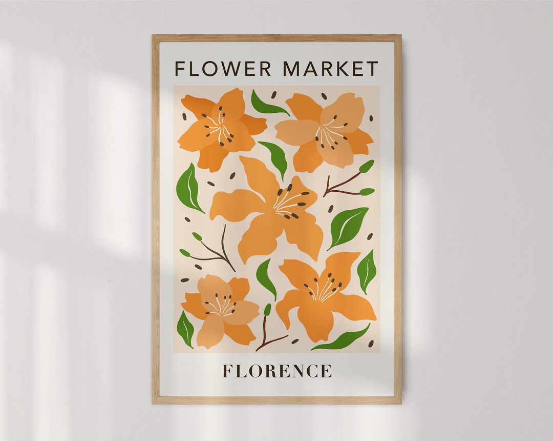 Florence Lily Flower Market Poster, Printable Wall Art, Flower Wall Art ...