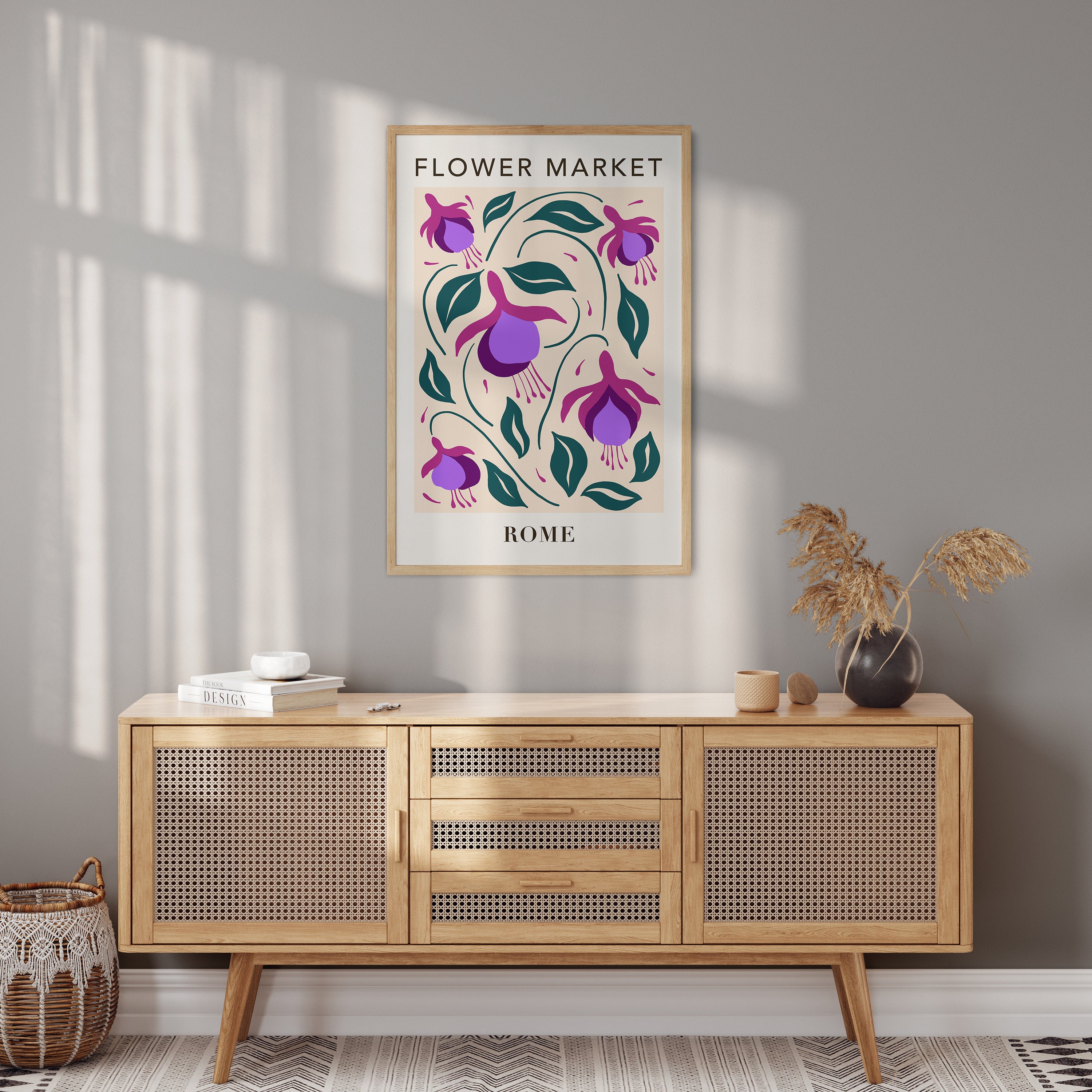 Set of 3 Flower Market Posters, Rome Print, Berlin Poster, Paris Flower ...