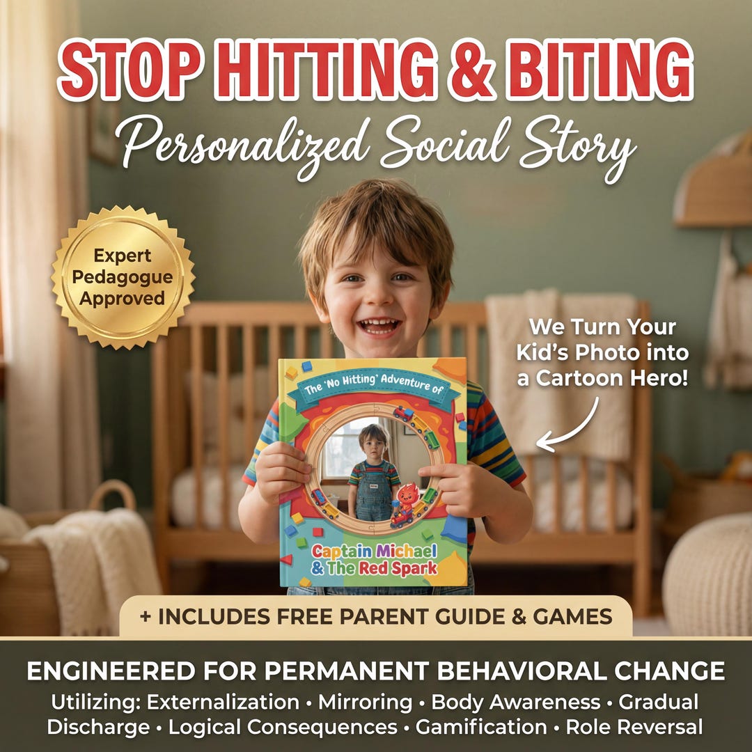 Stop Hitting Social Story Personalized | No Biting Toddler Book ...