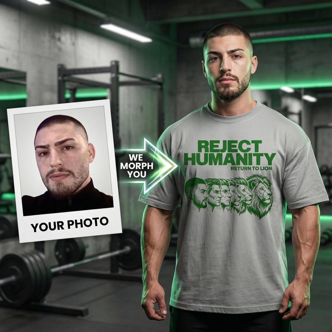 Custom Human to Lion Morph PNG | Reject Humanity Return to Lion ...