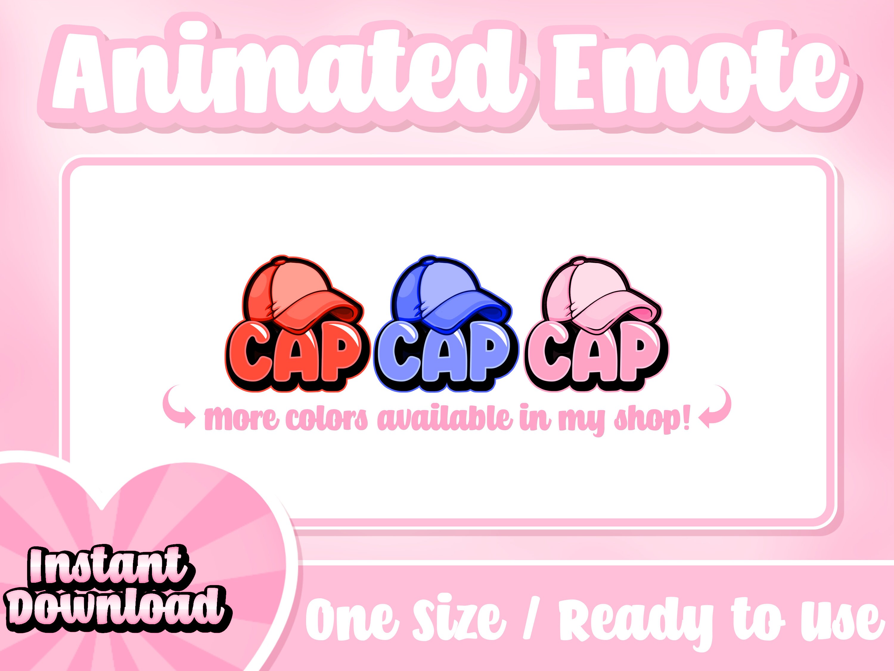 Pink Cap Animated Twitch Emote: Streamer Text Emotes (digital Download ...