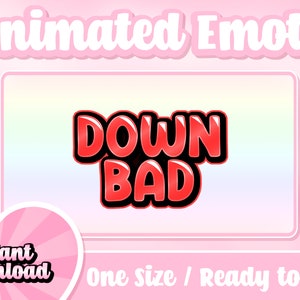 Red Down Bad Animated Twitch Emote | Comes With Static Emote | Text ...