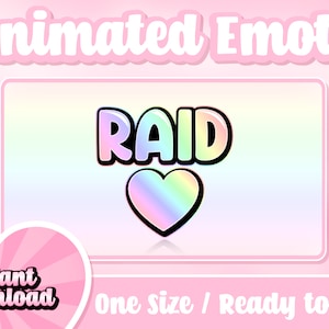 RAID Rainbow Animated Twitch Emote Comes With Static Emote Text Emotes ...