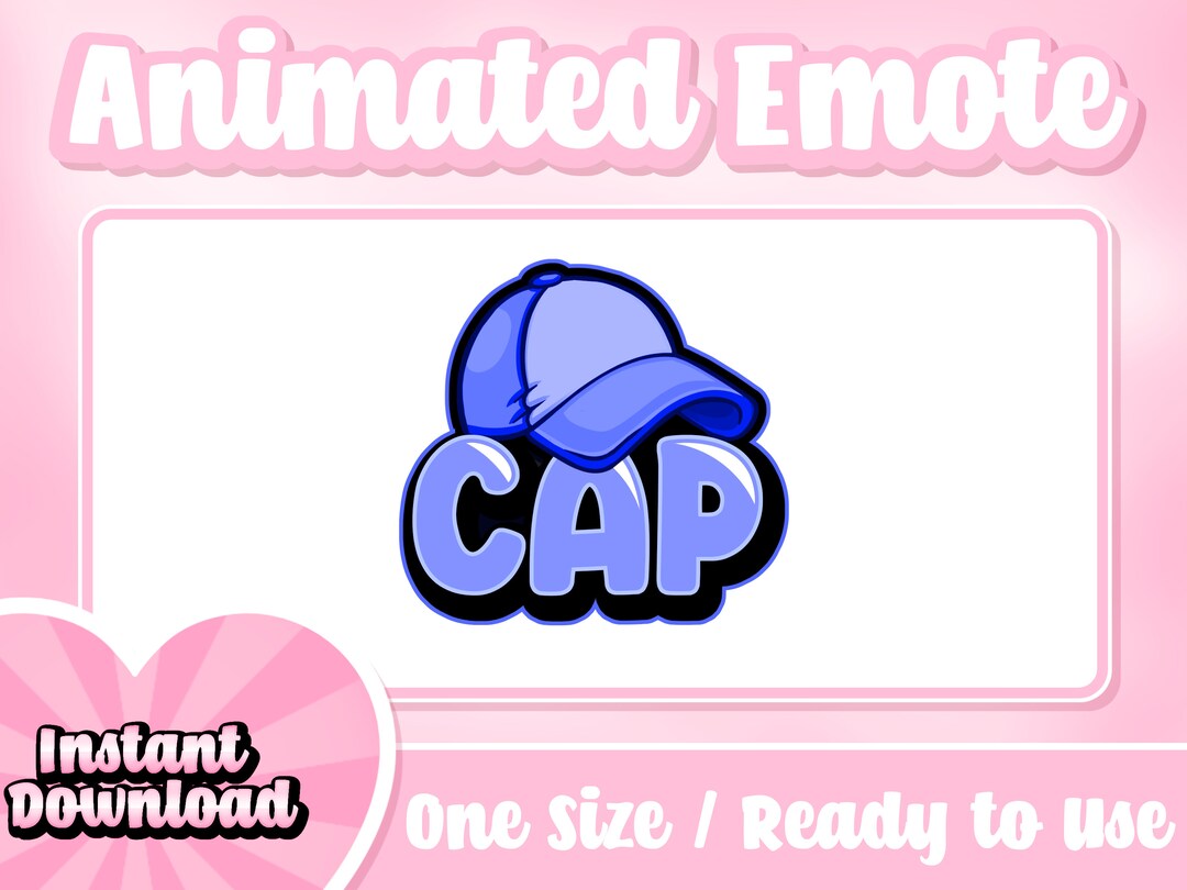 Blue Cap Animated Twitch Emote | Comes With Static Emote | Text Emotes ...