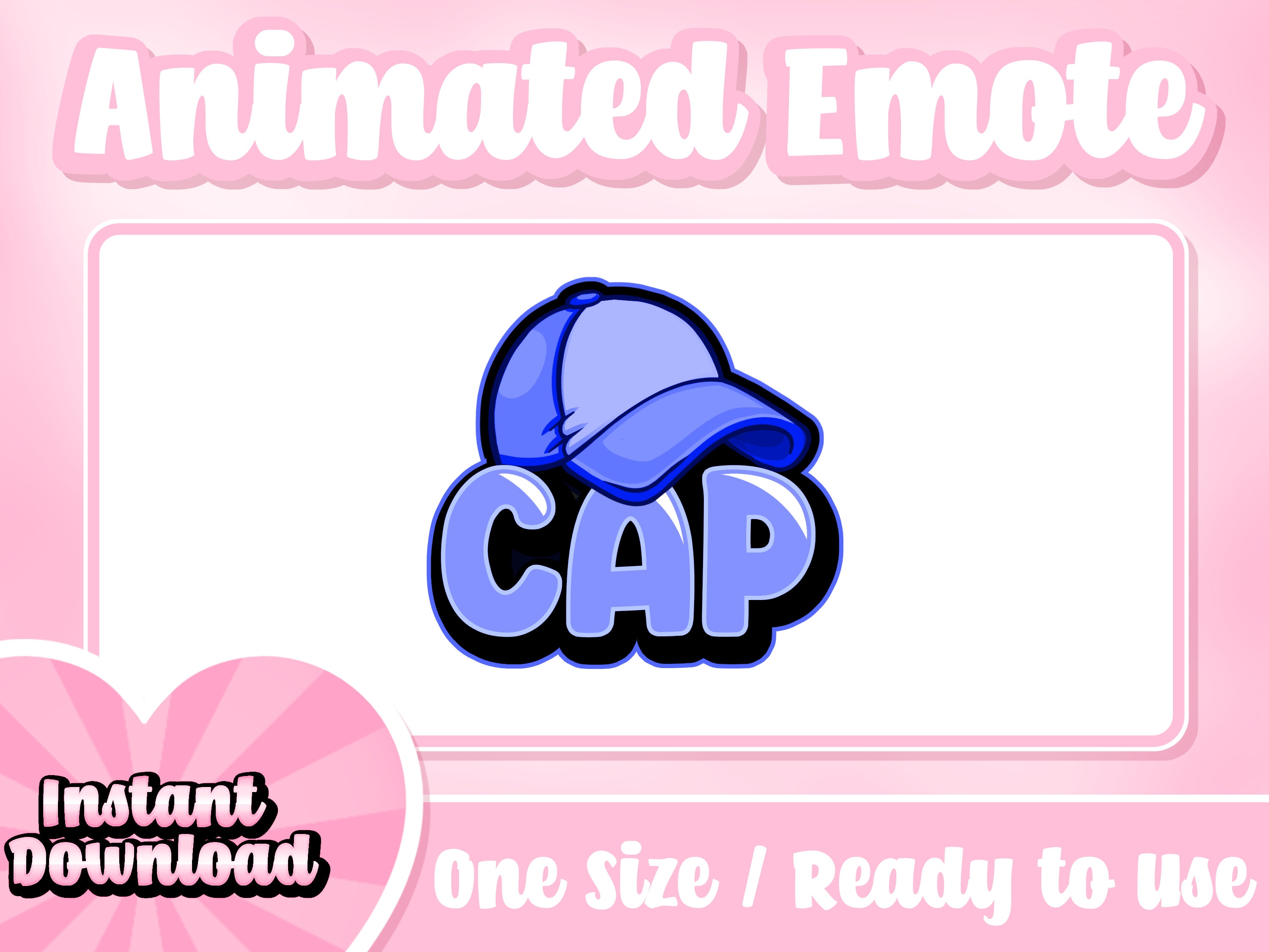 Blue Cap Animated Twitch Emote | Comes With Static Emote | Text Emotes ...