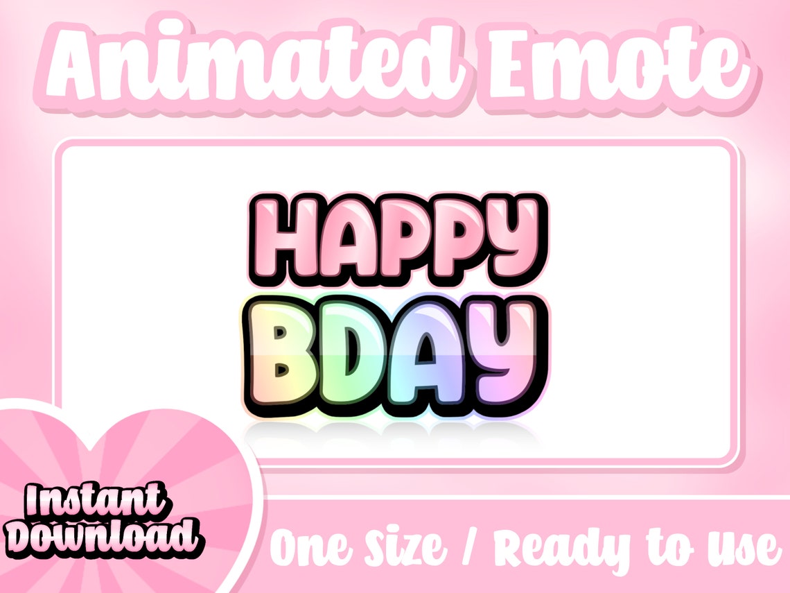 Happy Birthday Animated Twitch Emote: Streamer & Discord (digital ...