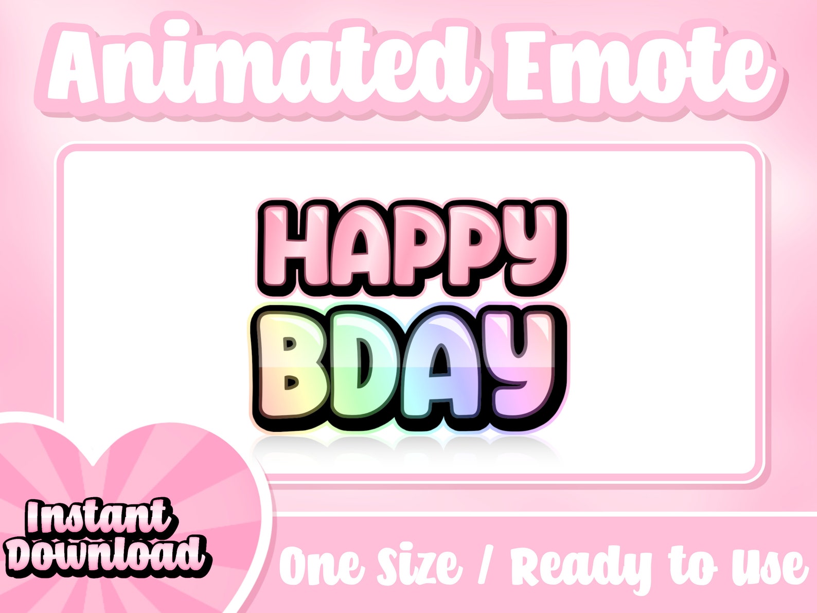 Happy Birthday Animated Twitch Emote: Streamer & Discord (digital ...