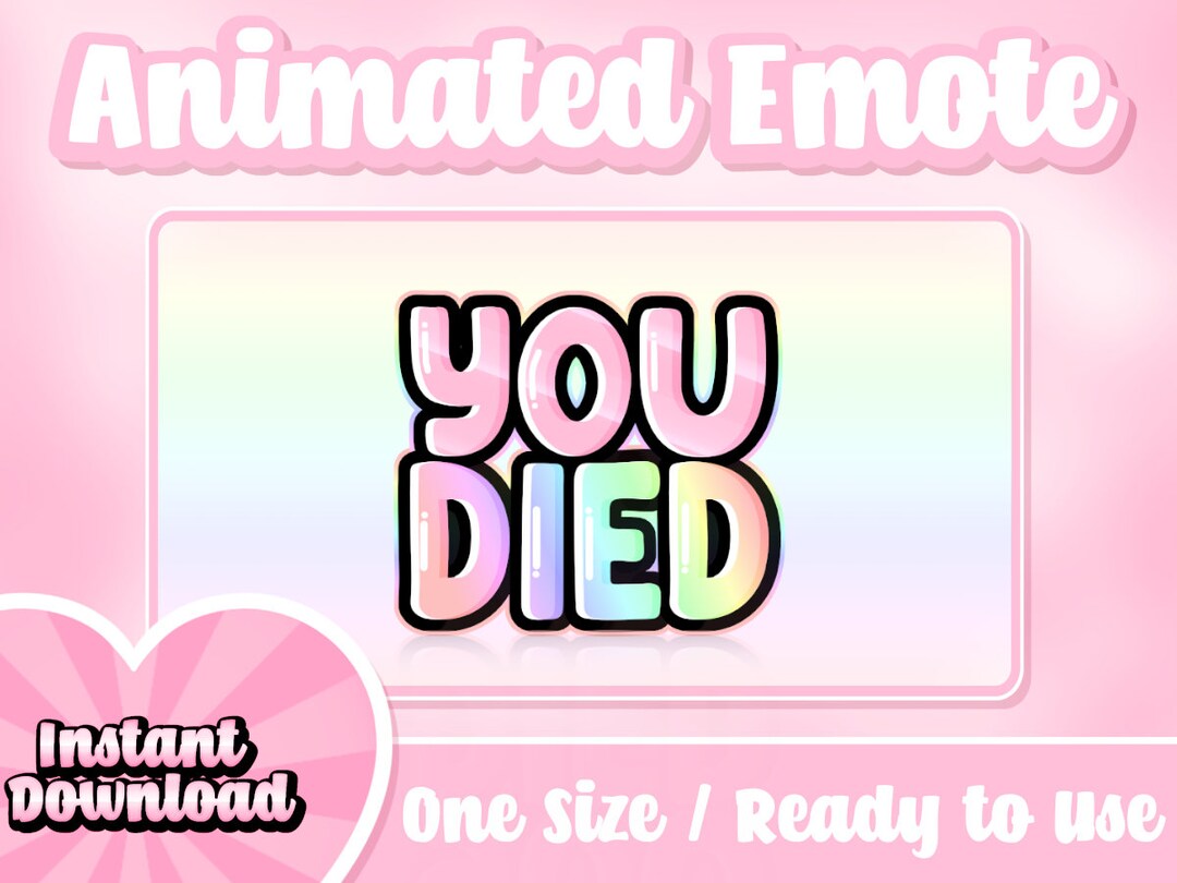 You Died Animated Static Twitch Emote Text Emotes Twitch Emotes Discord ...