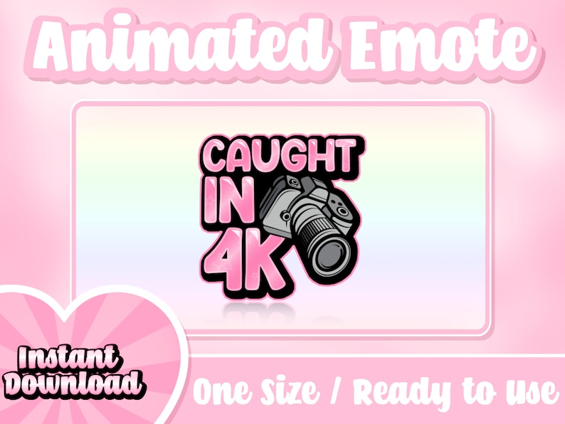 Pink Caught in 4K Animated Twitch Emote | Comes With Static Emote ...