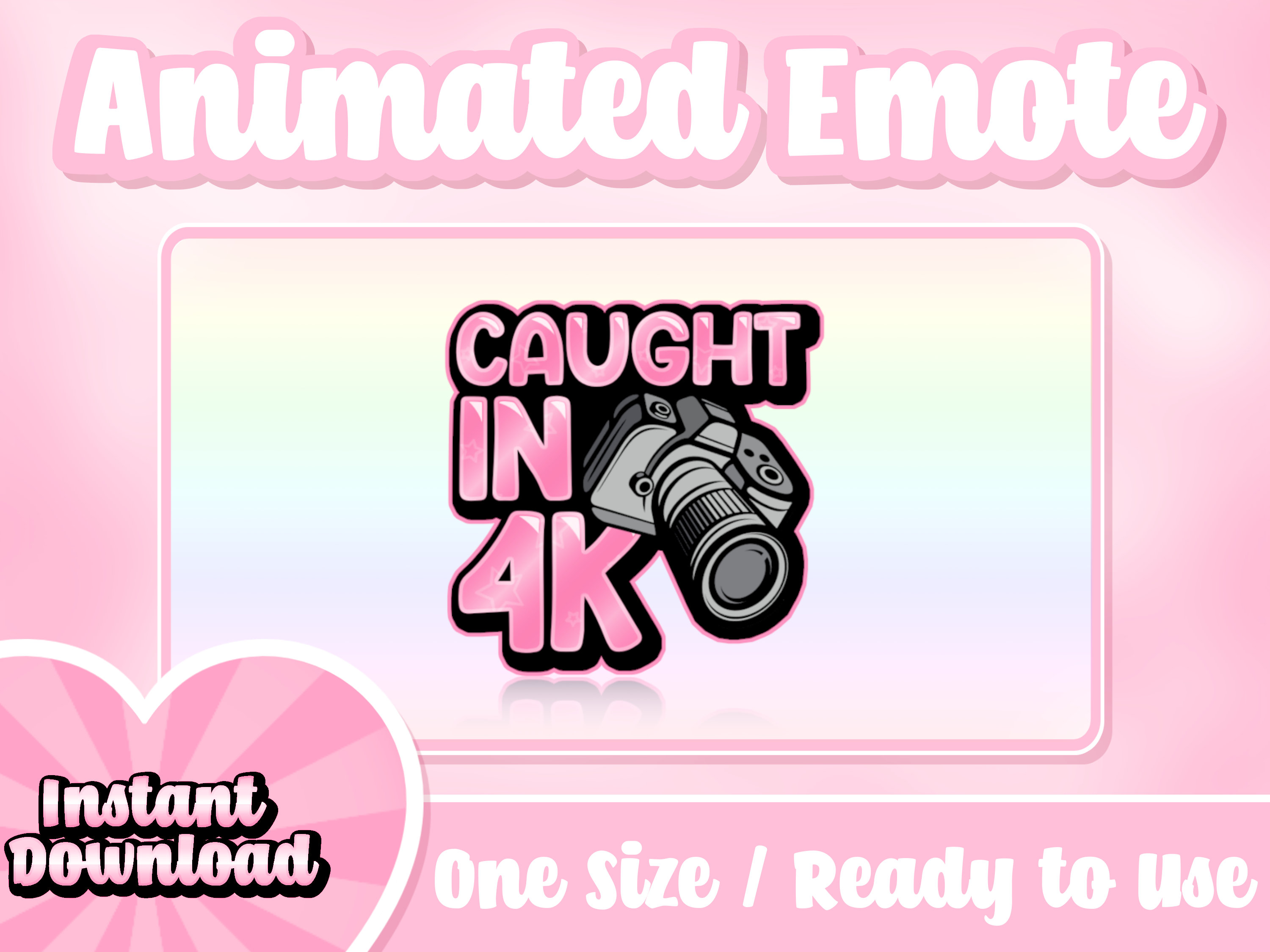 Pink Caught in 4K Animated Twitch Emote Comes With Static Emote Text ...