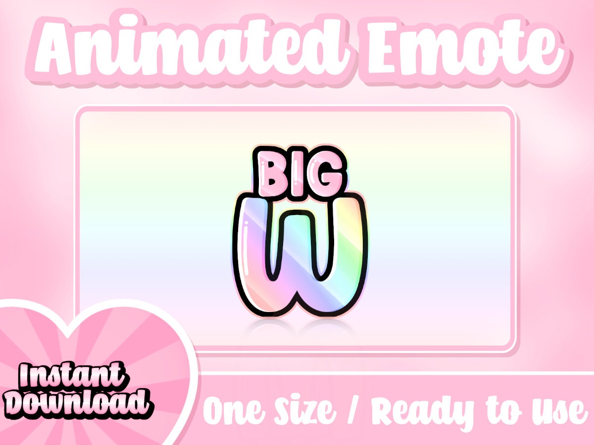 Big W Pink Animated Static Twitch Emote Text Emotes Twitch Emotes ...