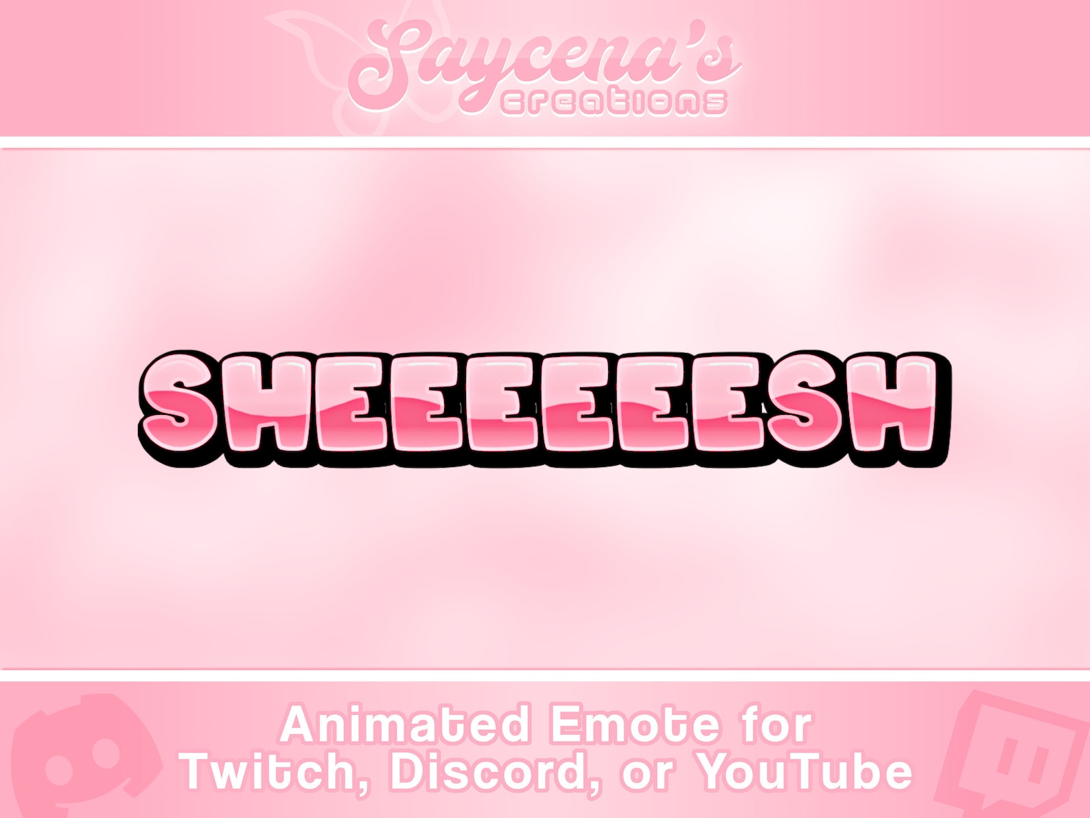 Pink SHEESH Animated Twitch Emote Comes With Static Emote Text Emotes ...