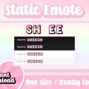 Pink SHEESH 2 Piece Twitch Emotes | Text Emotes | Twitch Emotes ...