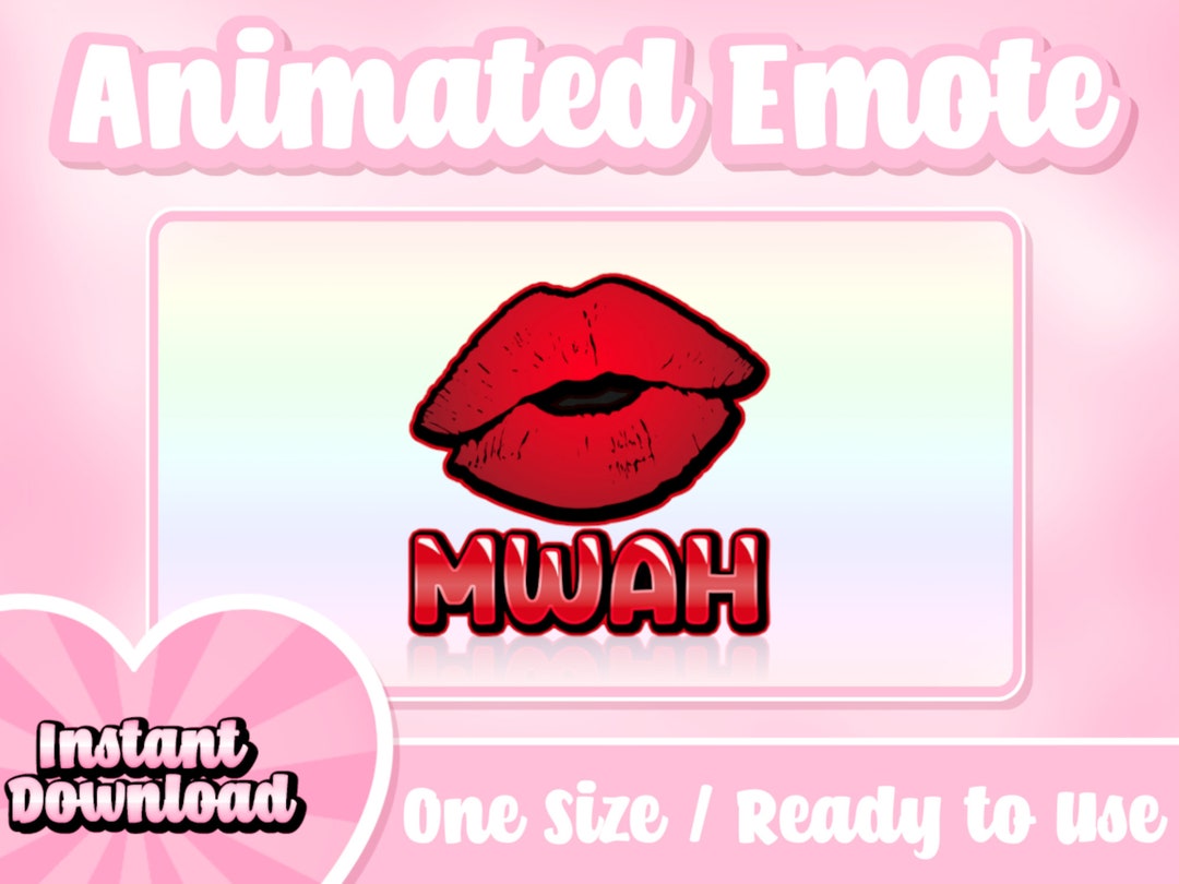 Red Kiss Mwah Animated Twitch Emote (digital Download) - Etsy