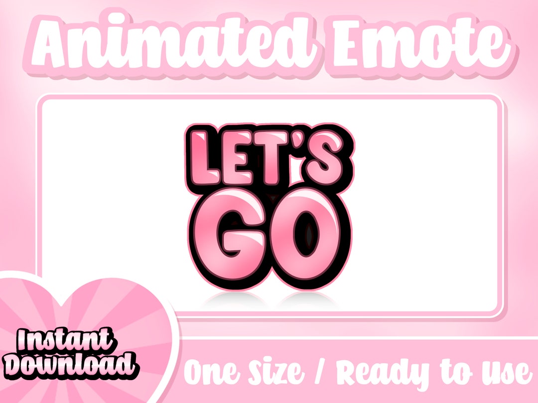 Let's Go Pink Animated Twitch Emote | Comes With Static Emote | Text ...