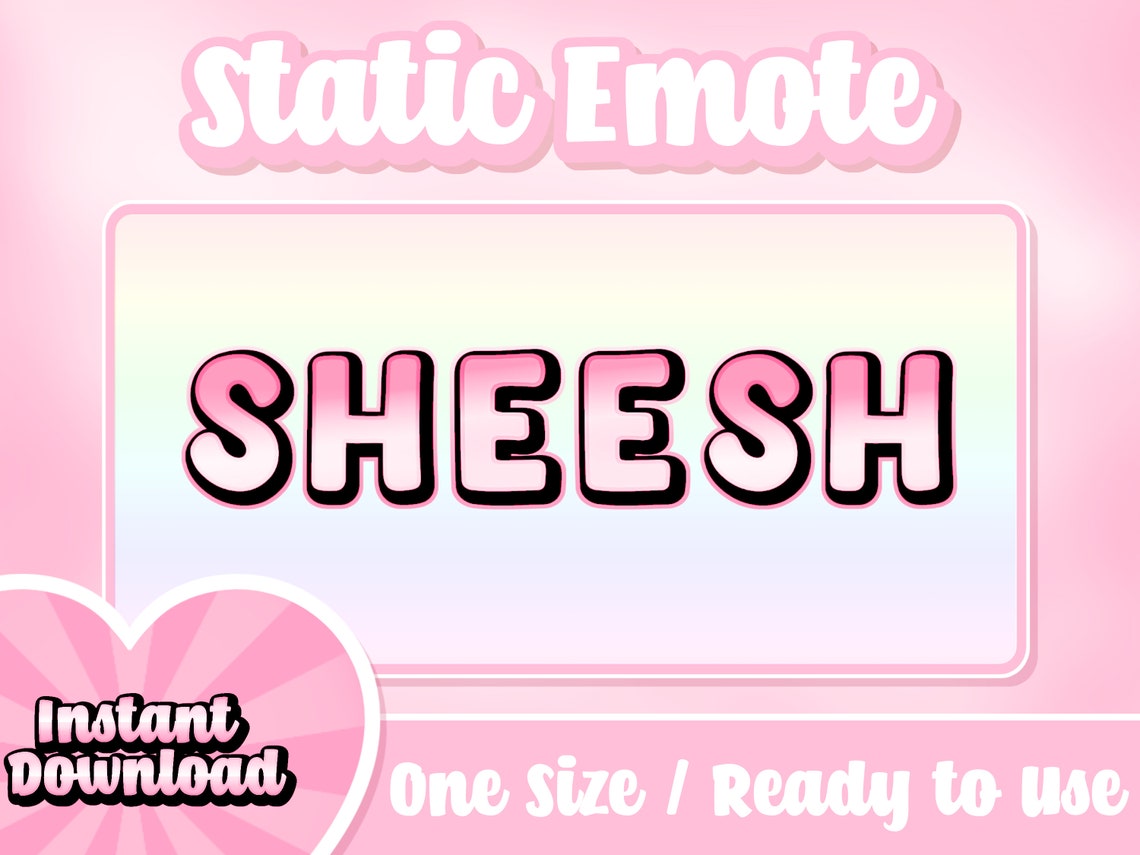 Pink SHEESH 2 Piece Twitch Emotes | Text Emotes | Twitch Emotes ...