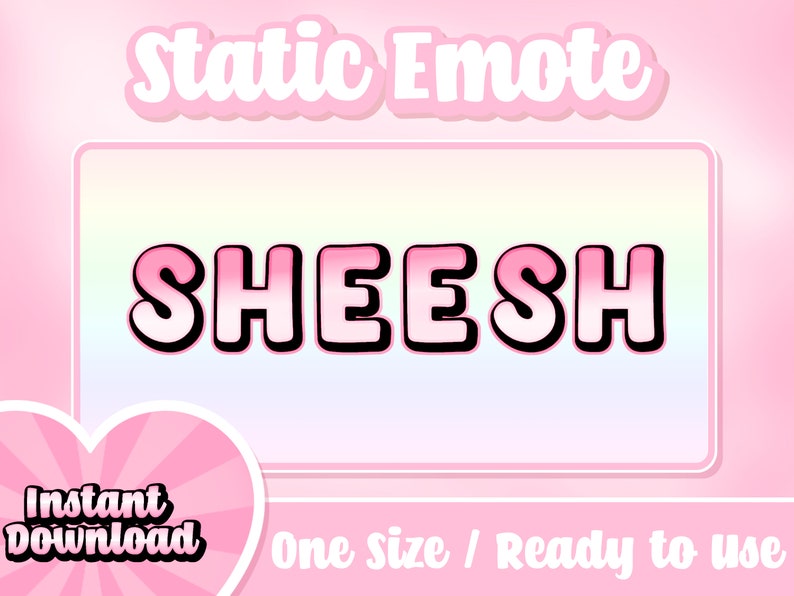 Pink SHEESH 2 Piece Twitch Emotes | Text Emotes | Twitch Emotes ...
