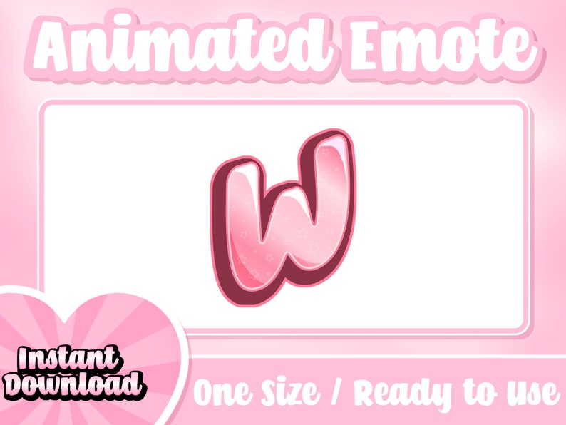 Pink W Animated Kick Emote for Streaming (digital Download) - Etsy