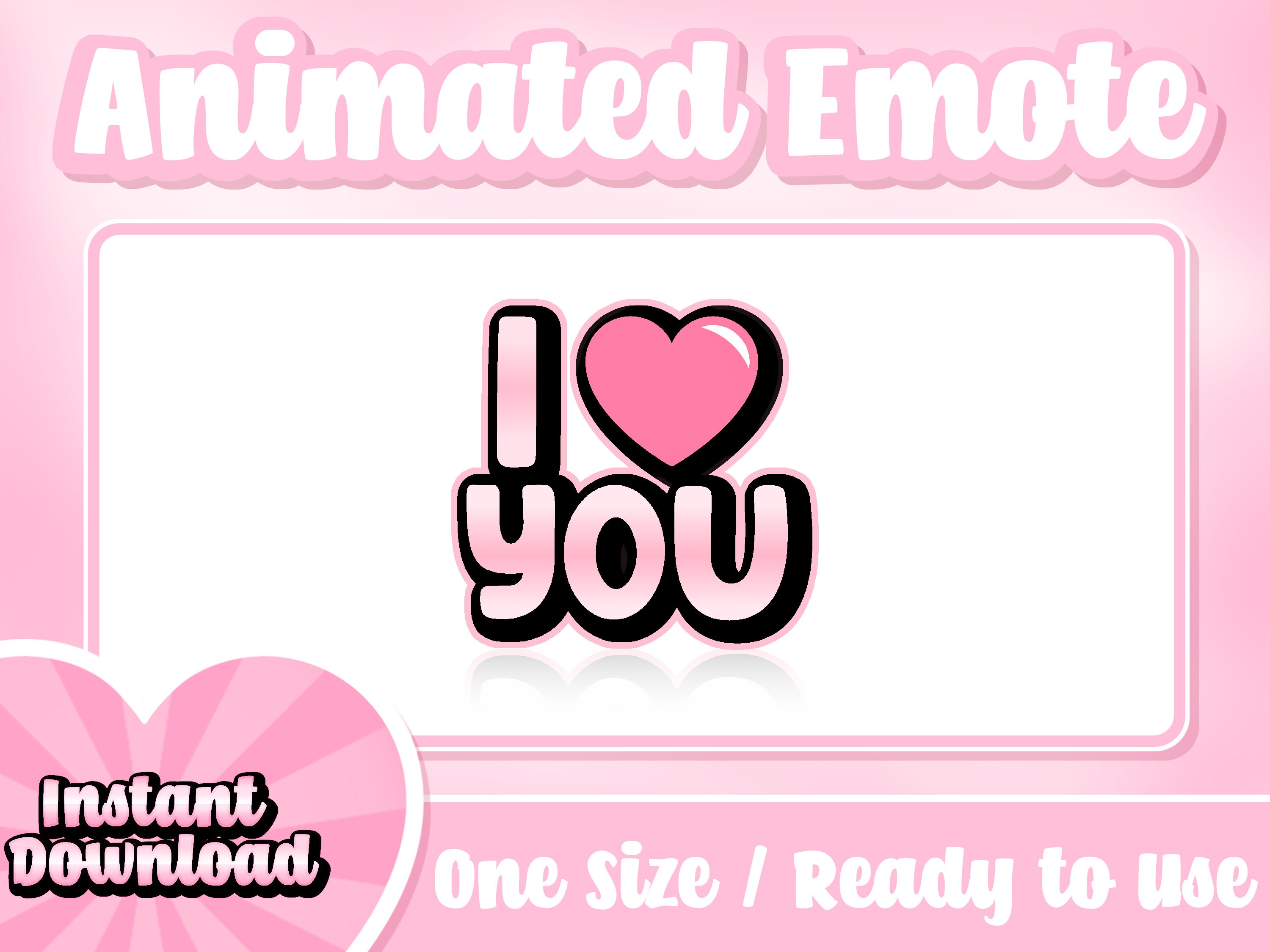I Heart You Animated Twitch Emote | Comes With Static Emote | Text ...