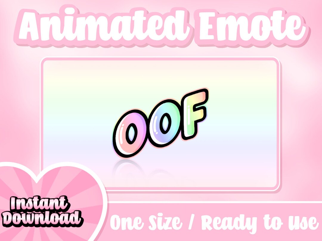 Oof Rainbow Animated + Static Twitch Emote | Text Emotes | Twitch ...