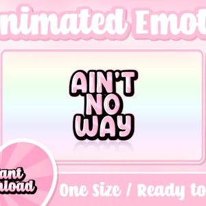 Pink Aint No Way Animated Static Twitch Emote Text Emotes Twitch Emotes ...
