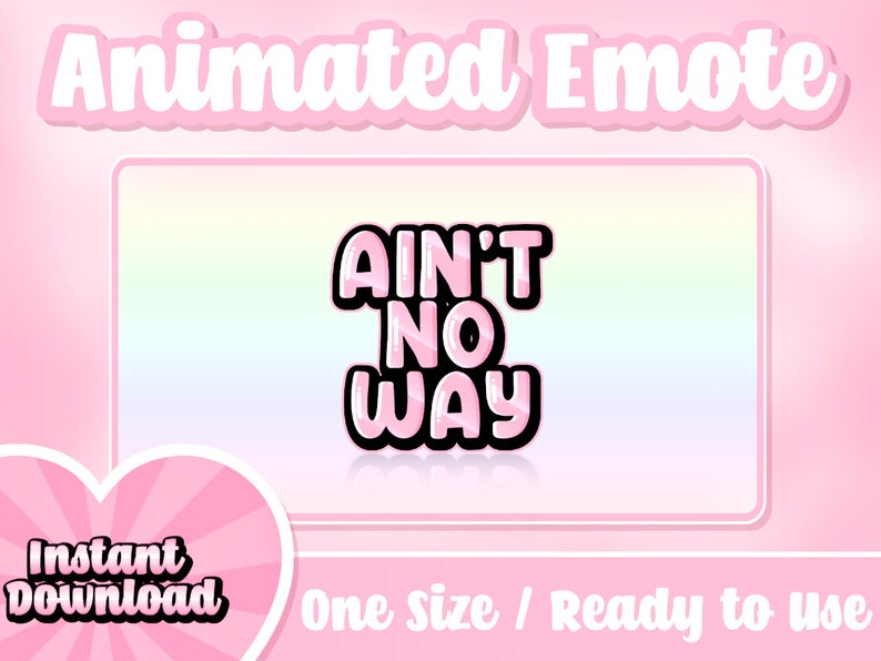 Pink Aint No Way Animated Twitch Emote: Text Emote (digital Download ...