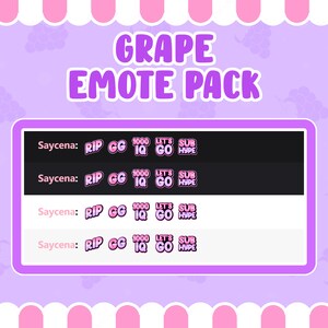 Twitch Emote Pack of 5 | Grape | Twitch Streamers | Affiliate Emotes ...