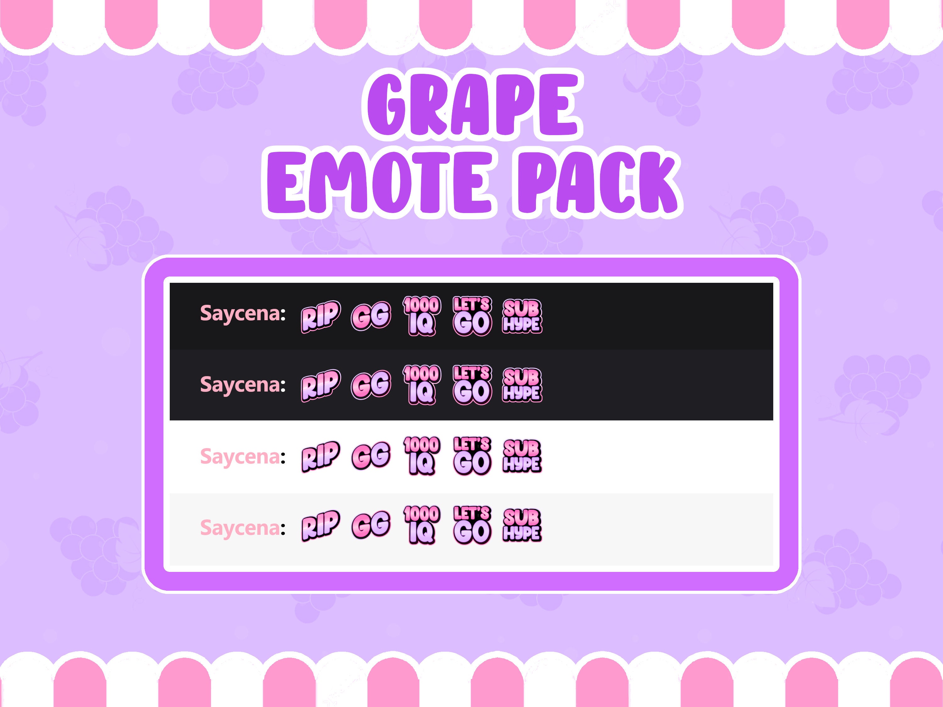 Grape Emotes | Twitch, Discord, Youtube (PNG - Etsy