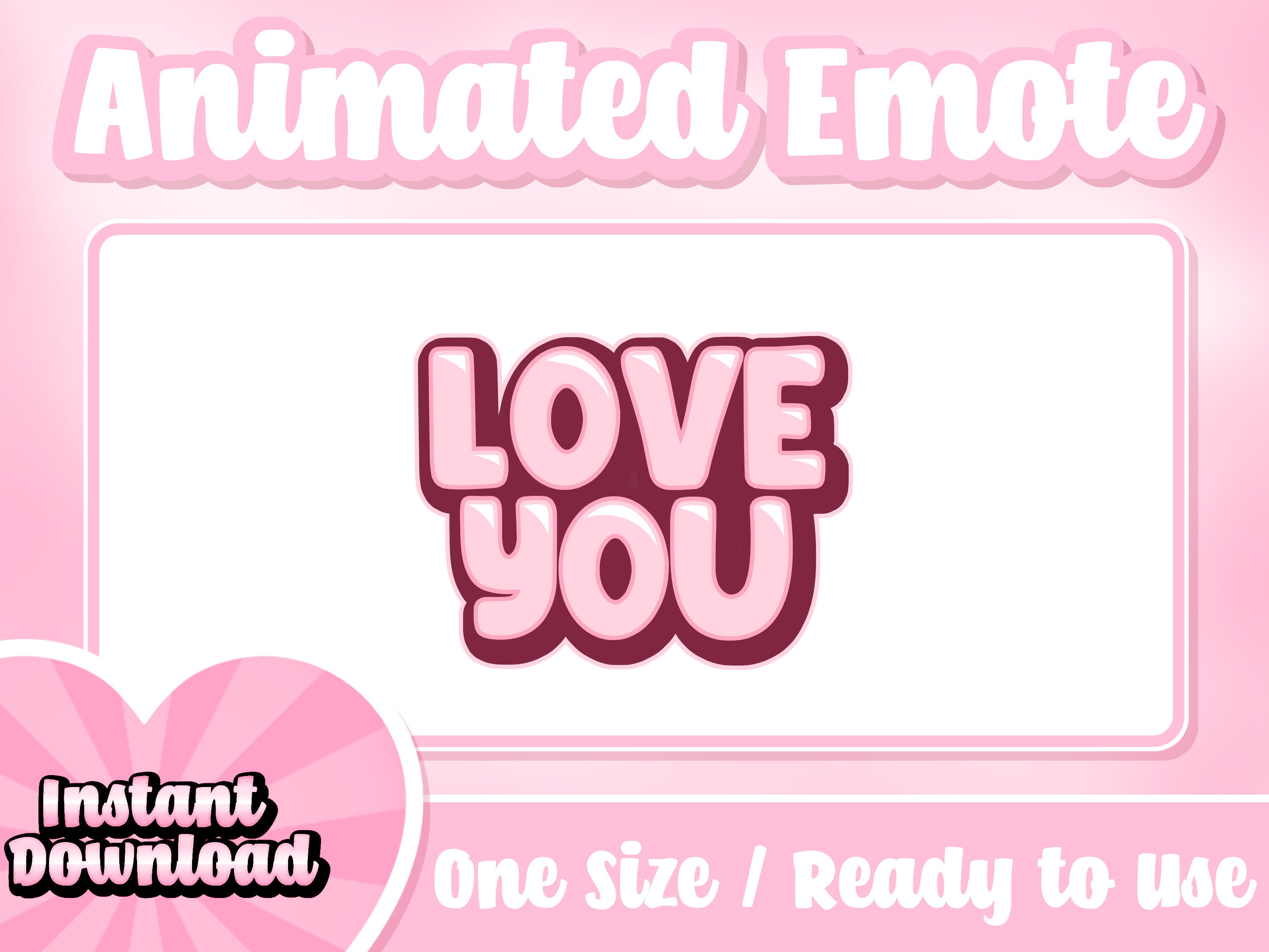 Love You Animated Twitch Emote | Comes With Static Emote | Text Emotes ...